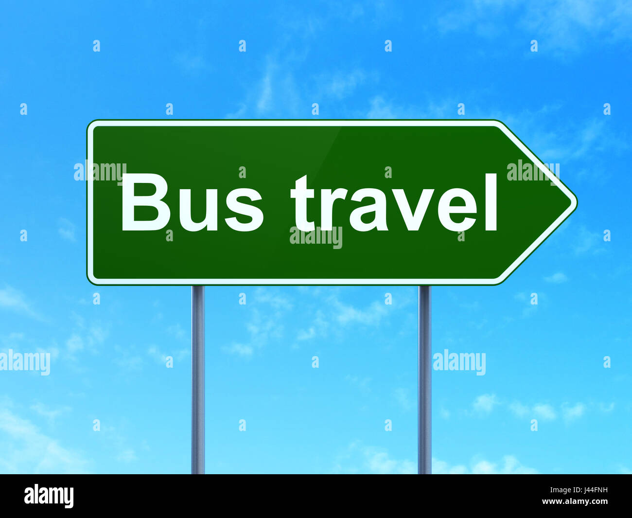 Tourism concept: Bus Travel on road sign background Stock Photo - Alamy
