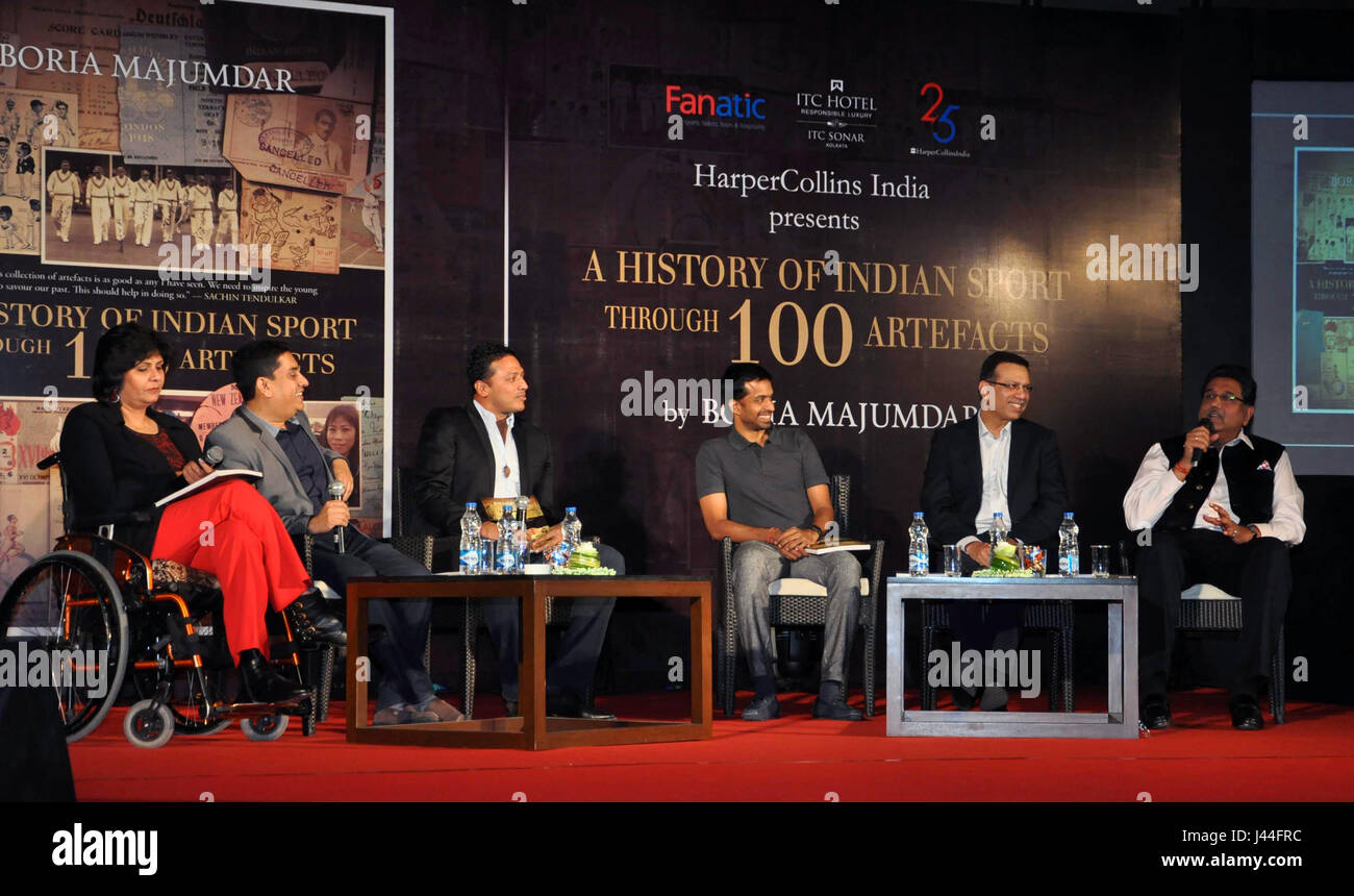 Kolkata, India. 9th May, 2017. Harshvardhan Neotia speaks while Deepa ...