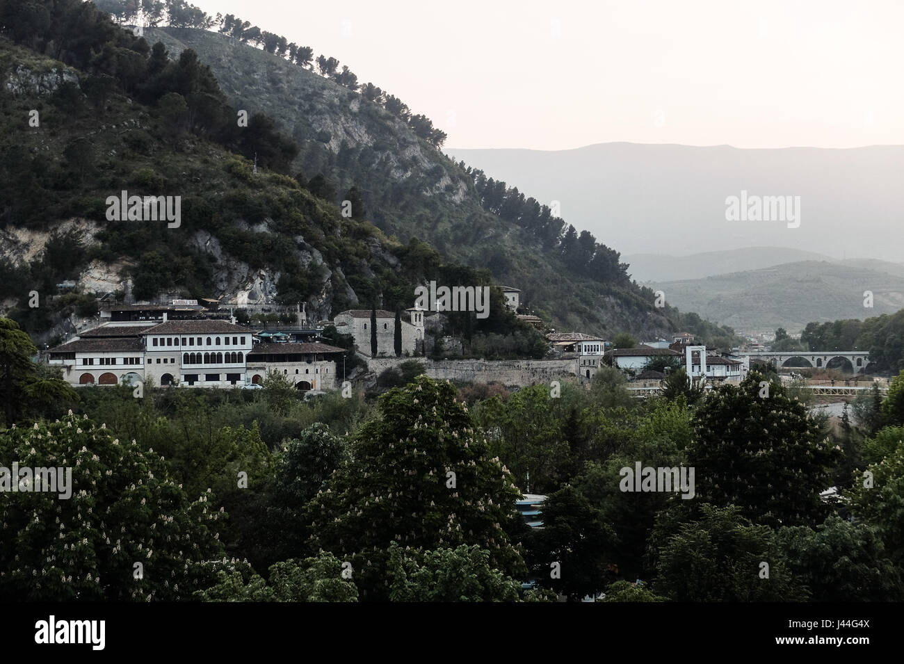 Views of the city of Berat, the capital of Berat County, declared a ...