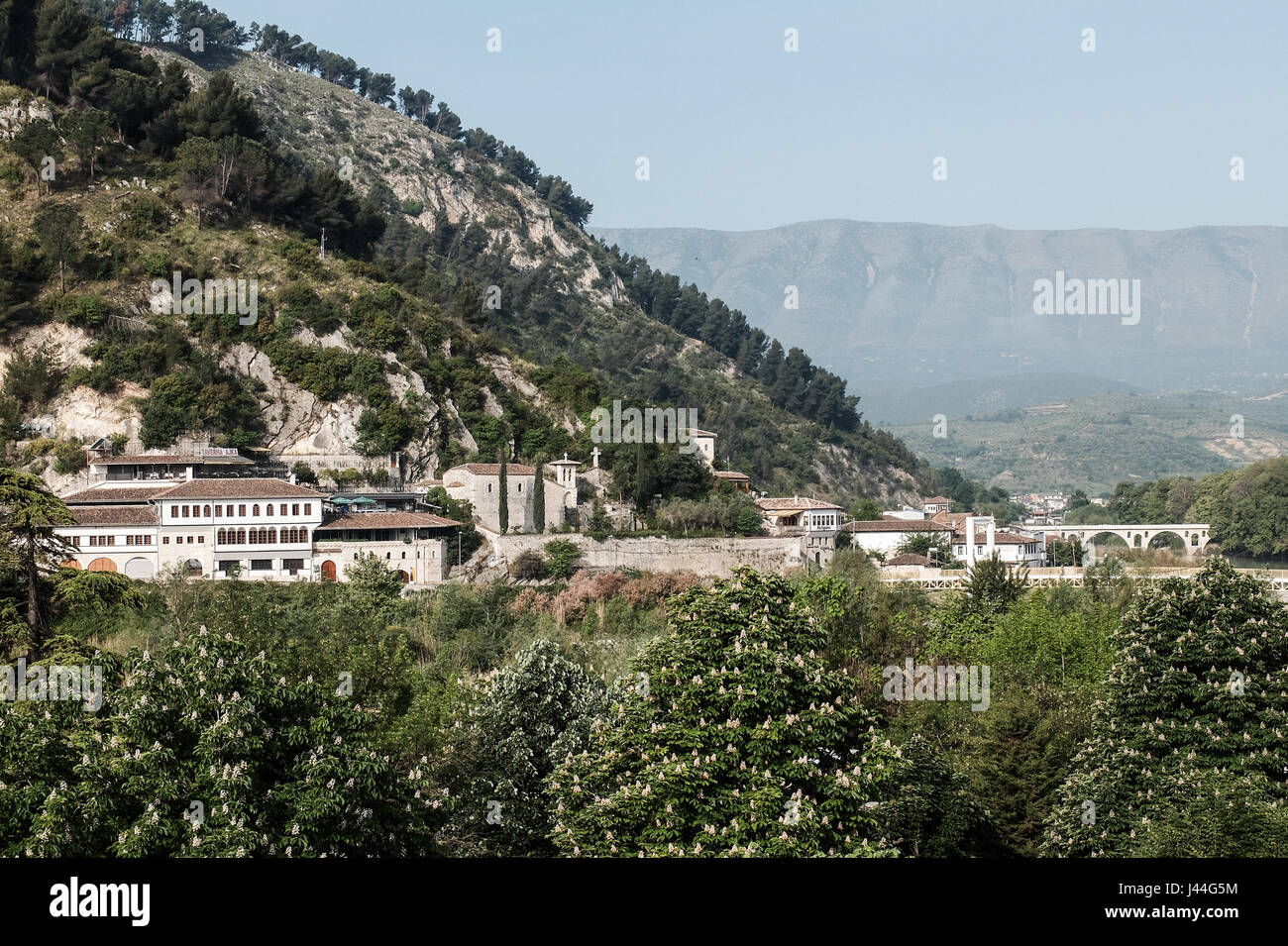Views of the city of Berat, the capital of Berat County, declared a ...