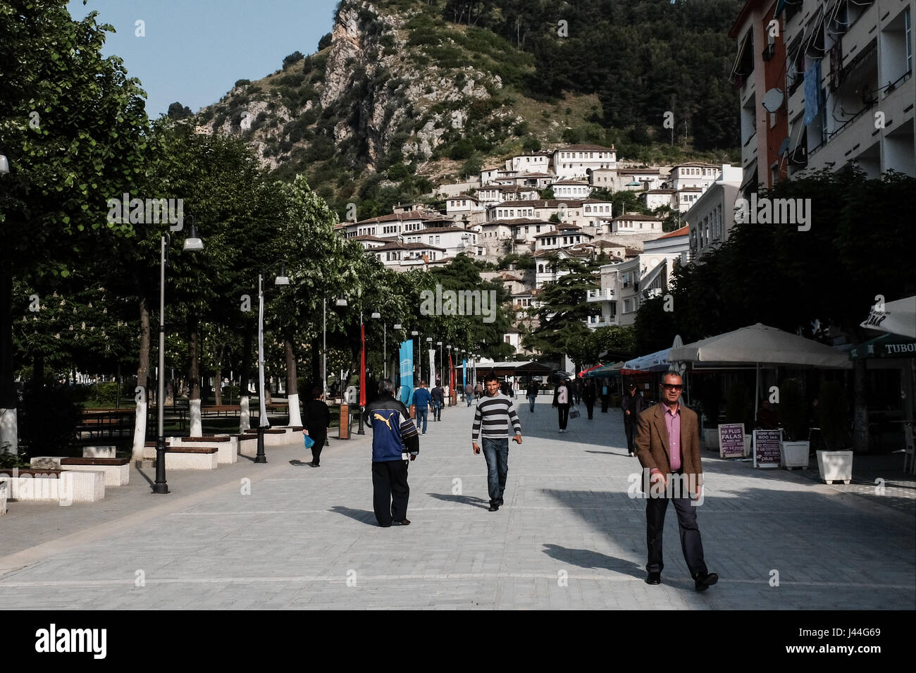 Views of the city of Berat, the capital of Berat County, declared a ...