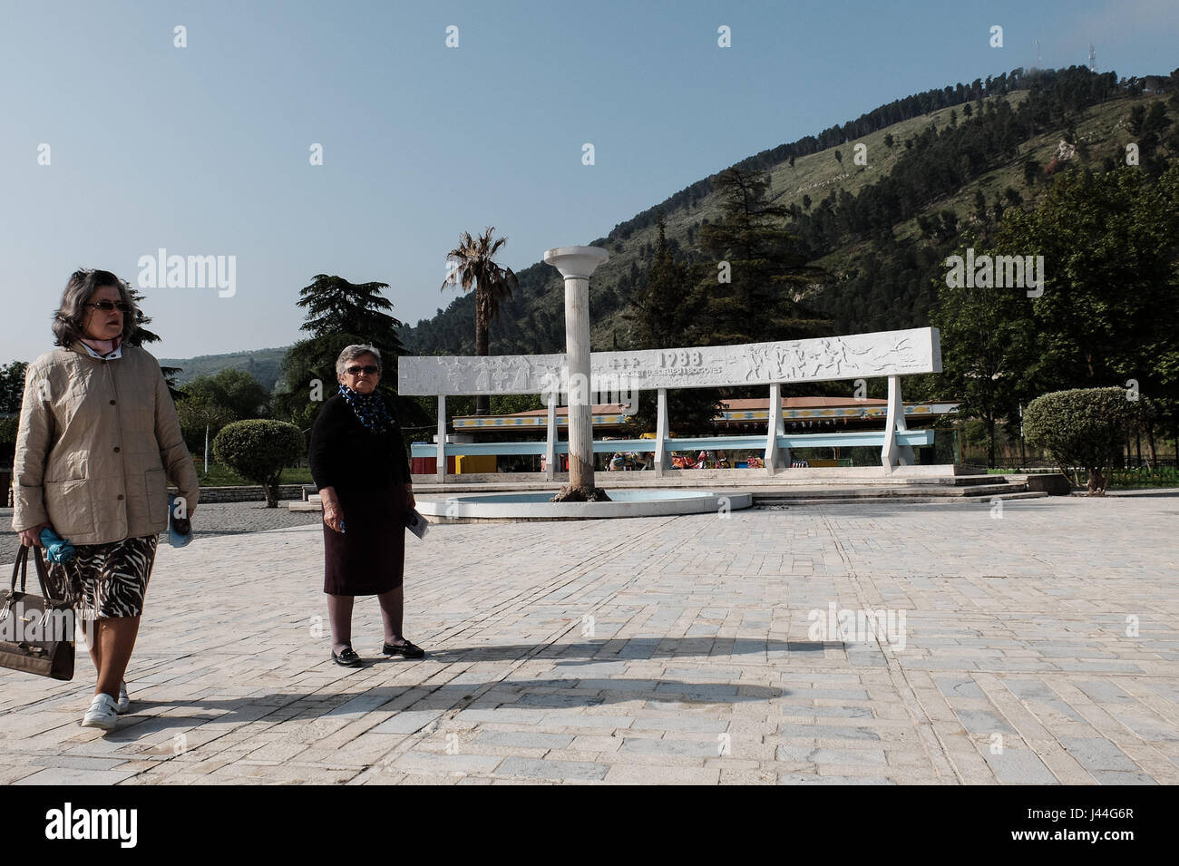 Views of the city of Berat, the capital of Berat County, declared a ...