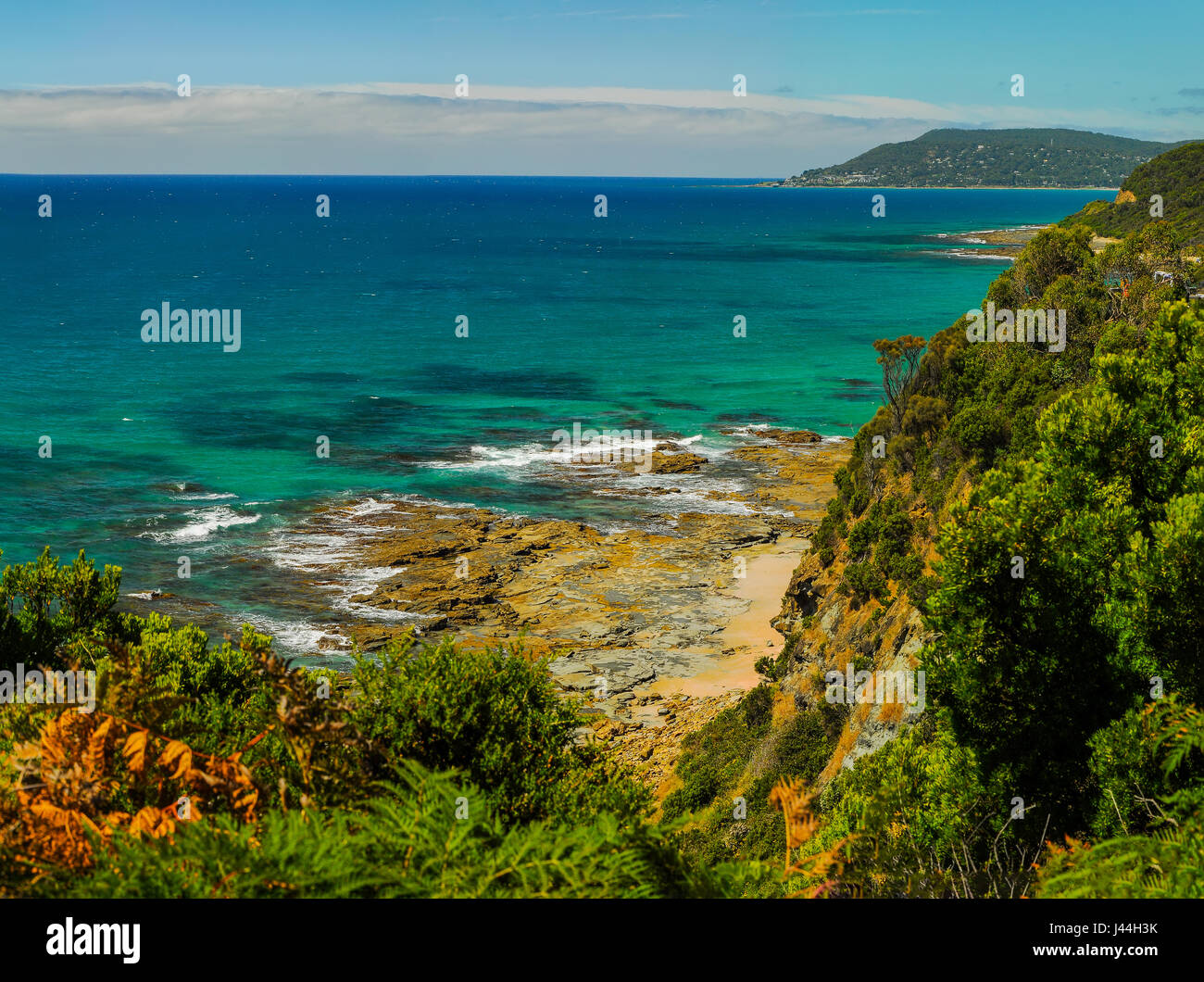 The Sunny coast of the Pacific ocean Stock Photo - Alamy