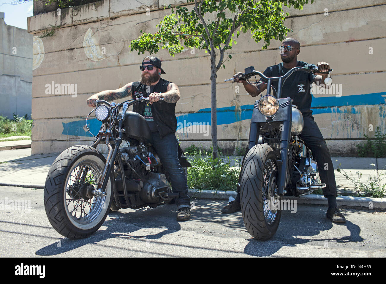 Two young men on motorcycles hi-res stock photography and images - Alamy