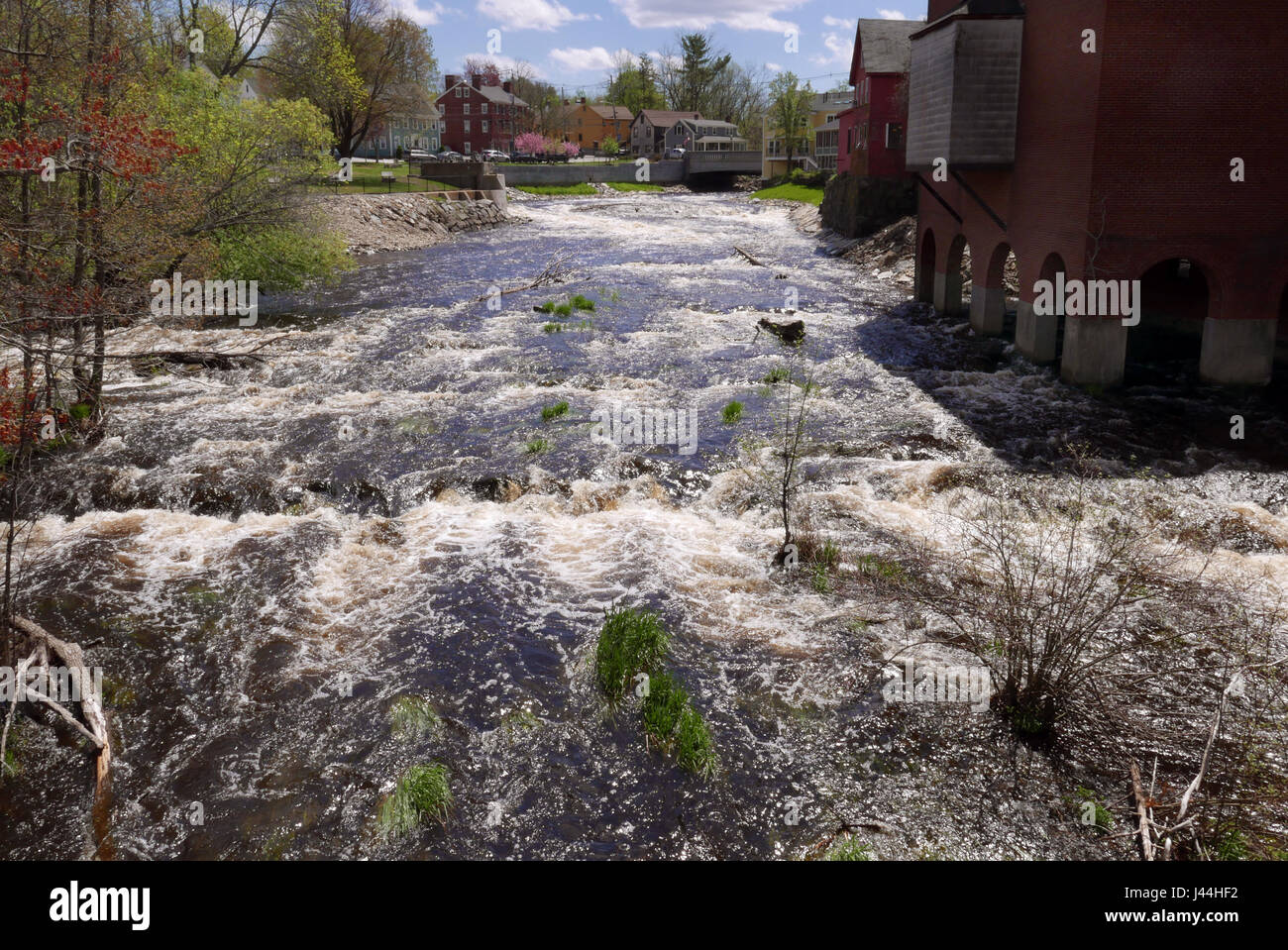 The lower falls on the Exeter/ Squamscott River in Exeter New Hampshire ...