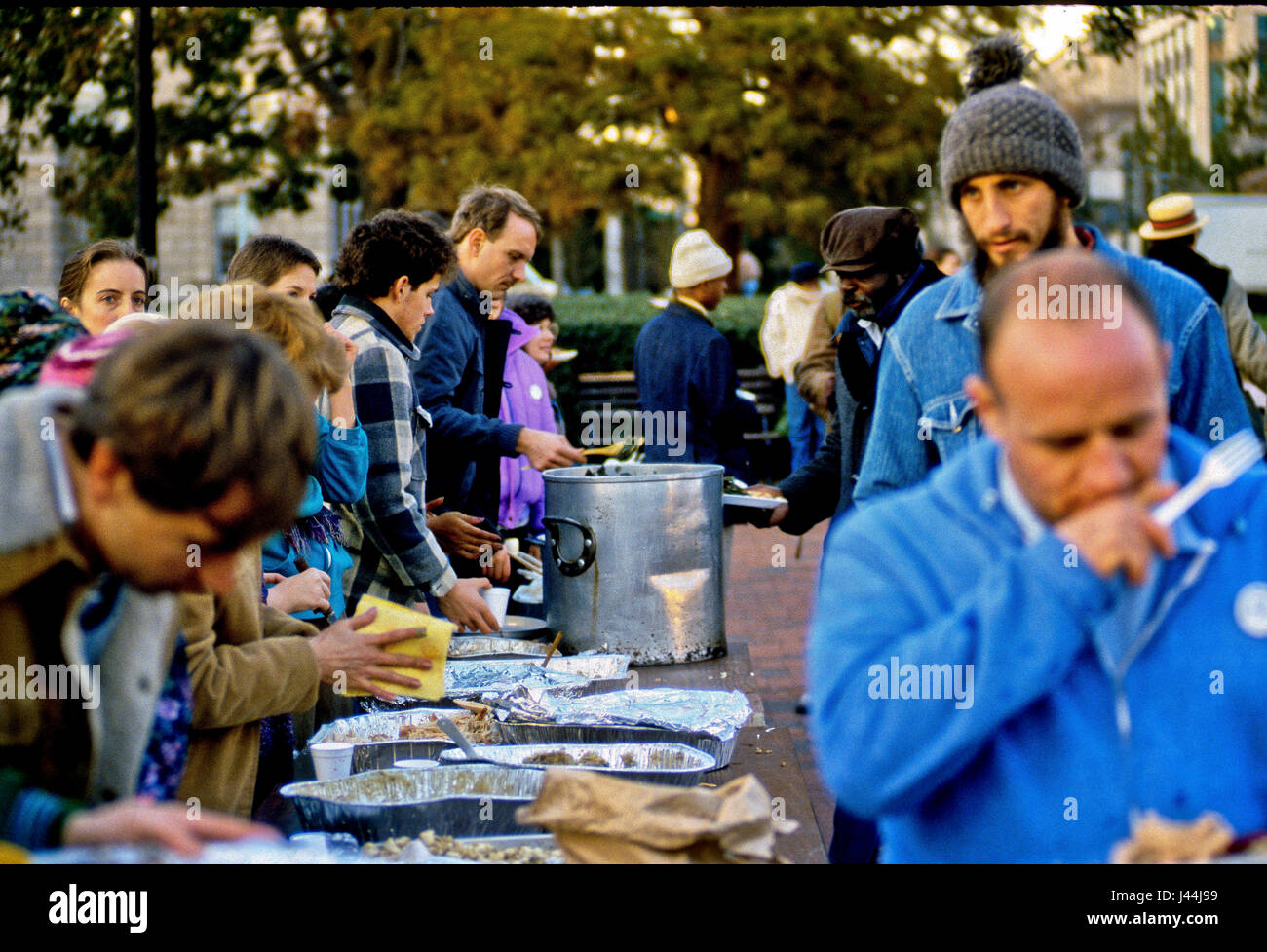 Homeless residents of local shelters are served thanksgiving dinner by ...