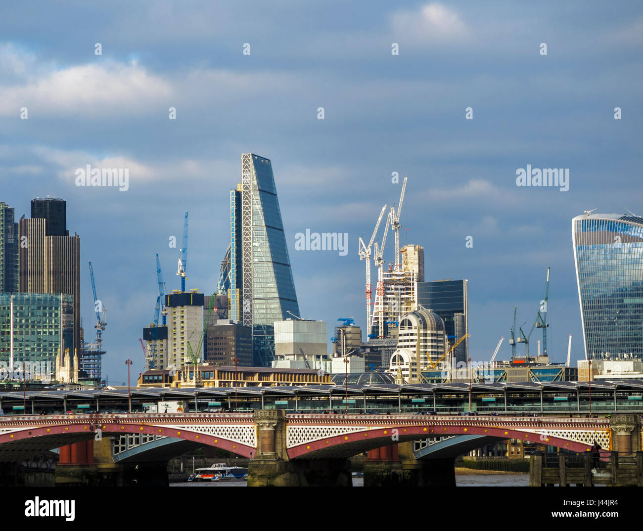 Iconic modern architecture buildings on the skyline of City of London ...