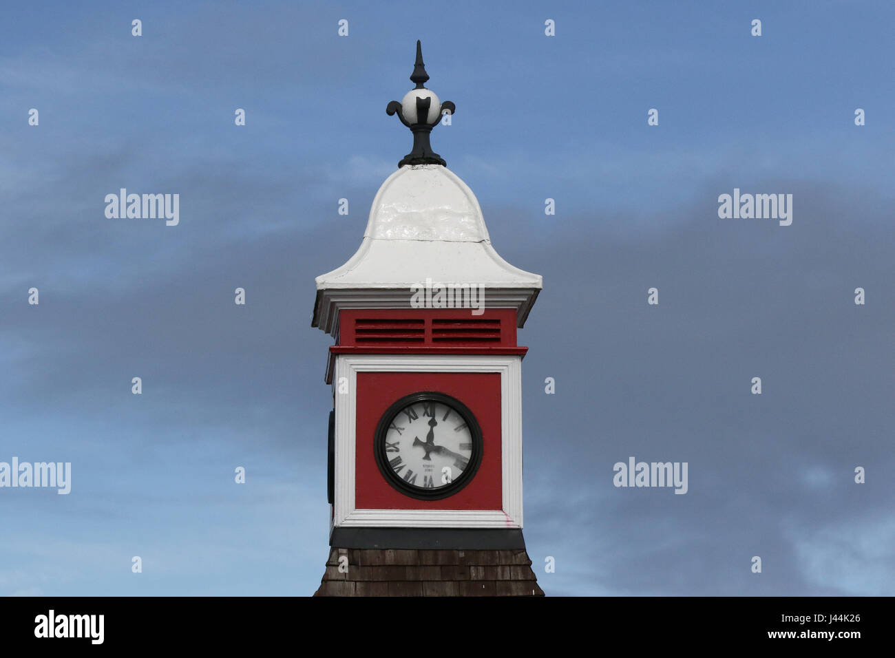The clock tower at the harbour in Knightstown, Valentia Island, County ...