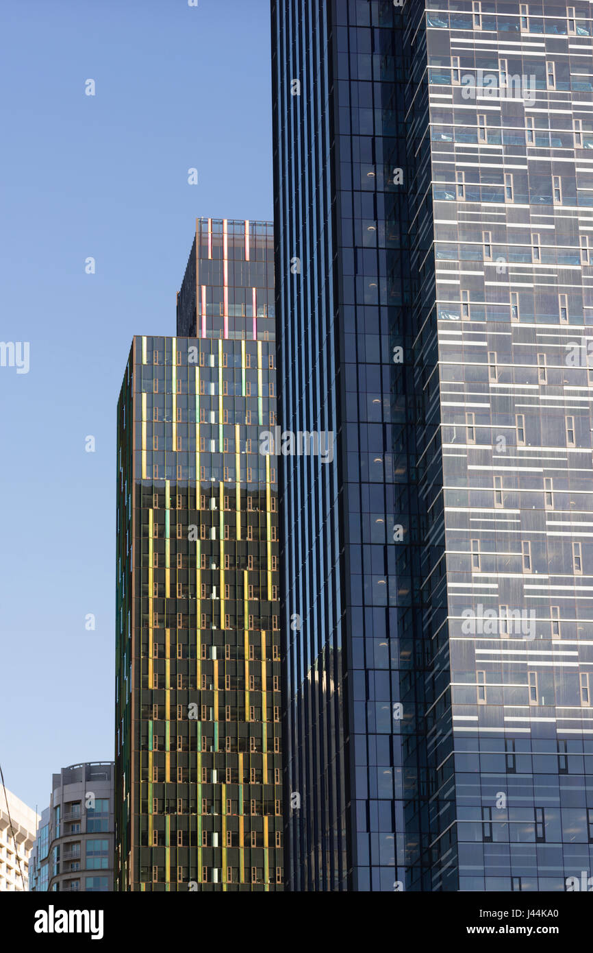 A vertical composition of glass building construction in the western ...