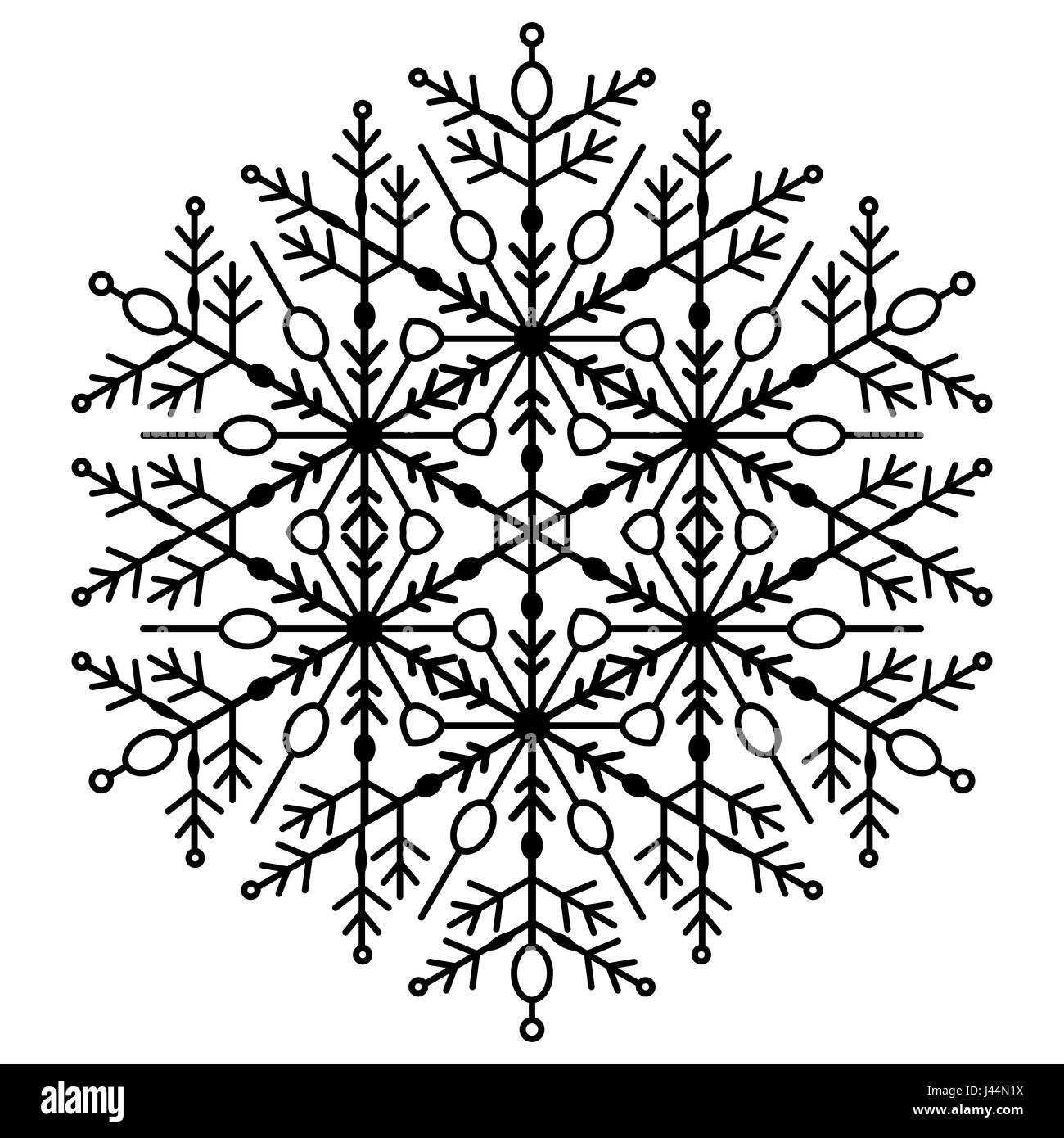Pretty Round Snowflake Stock Photo - Alamy