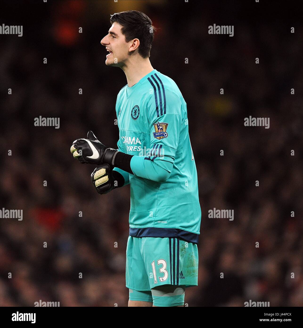 CHELSEA GOALKEEPER THIBAUT COU ARSENAL V CHELSEA EMIRATES STADIUM ...