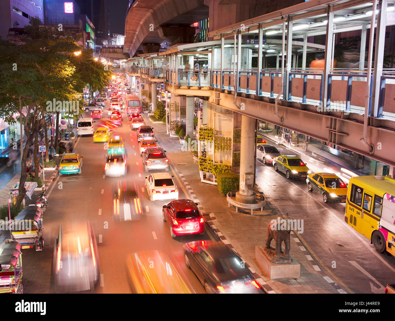 Silom road bangkok pedestrians hi-res stock photography and images - Alamy