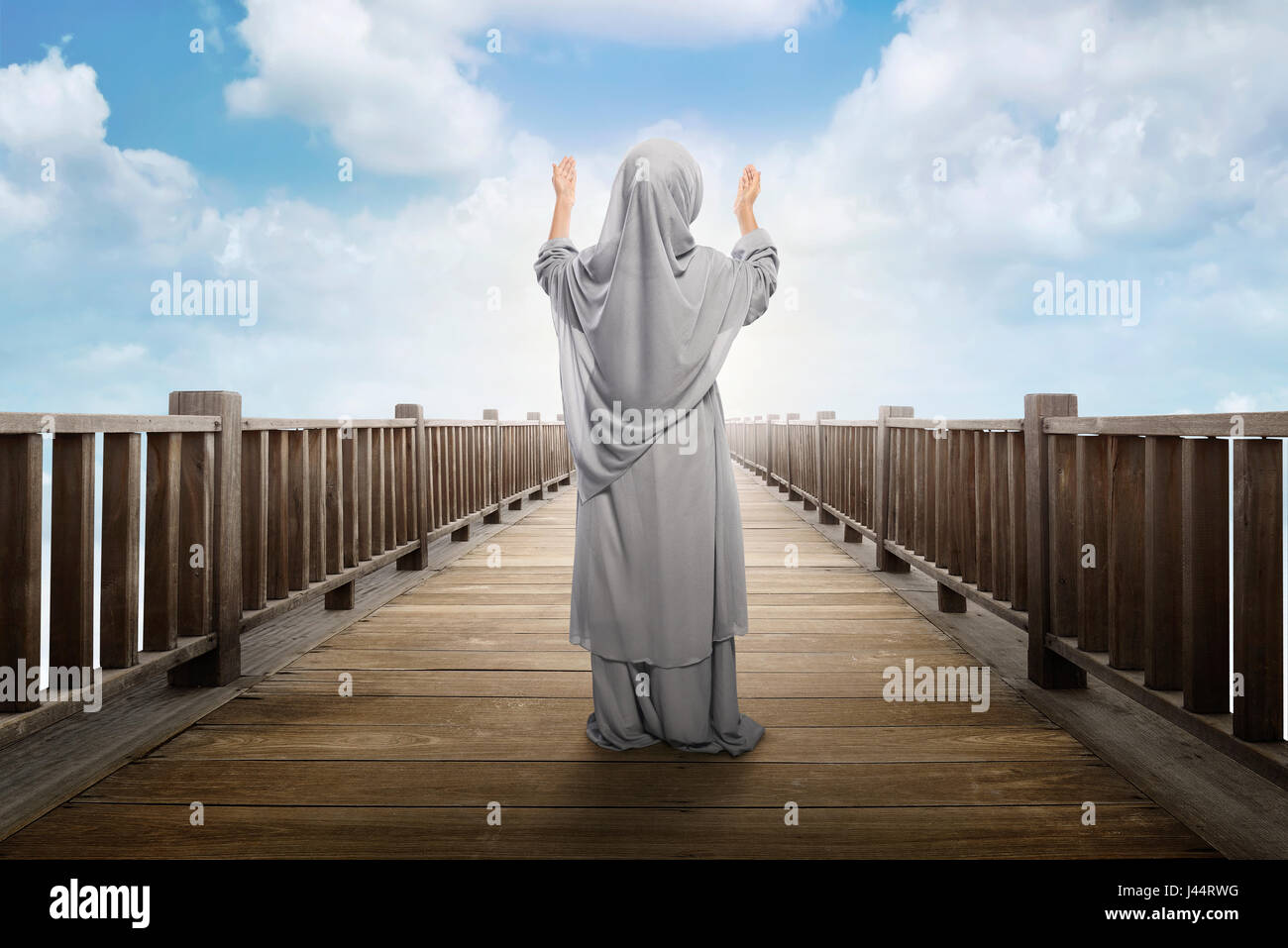 Muslim girl back view hi-res stock photography and images - Alamy