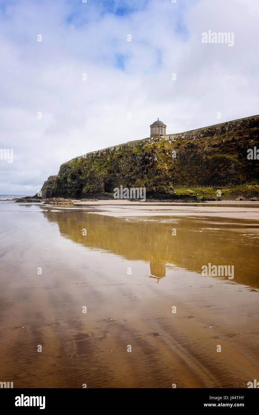 The Mussenden Temple on clifftop above Benone Strand at Downhill near ...