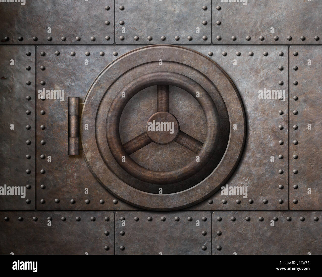 Rusty metal safe door 3d illustration Stock Photo - Alamy
