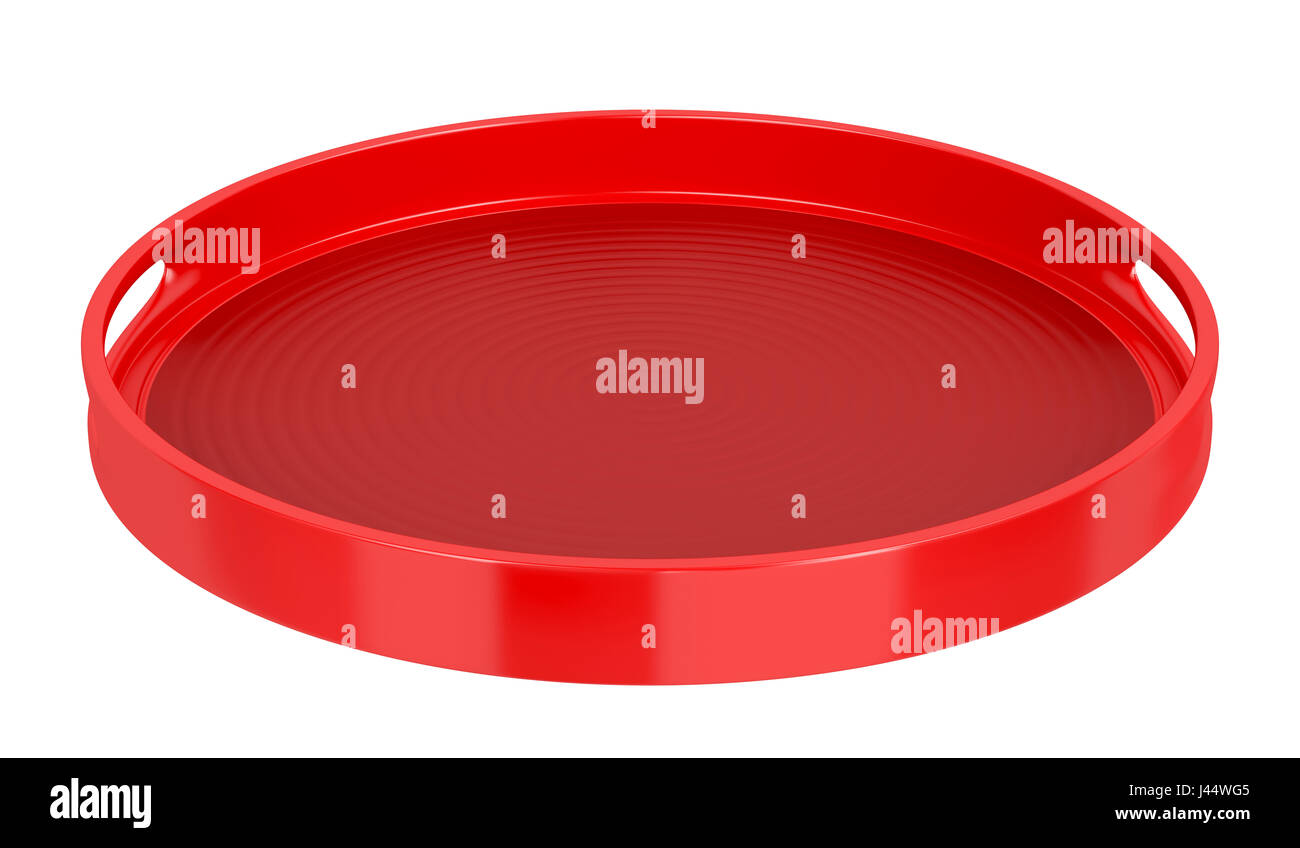 Red plastic tray isolated on white background Stock Photo - Alamy