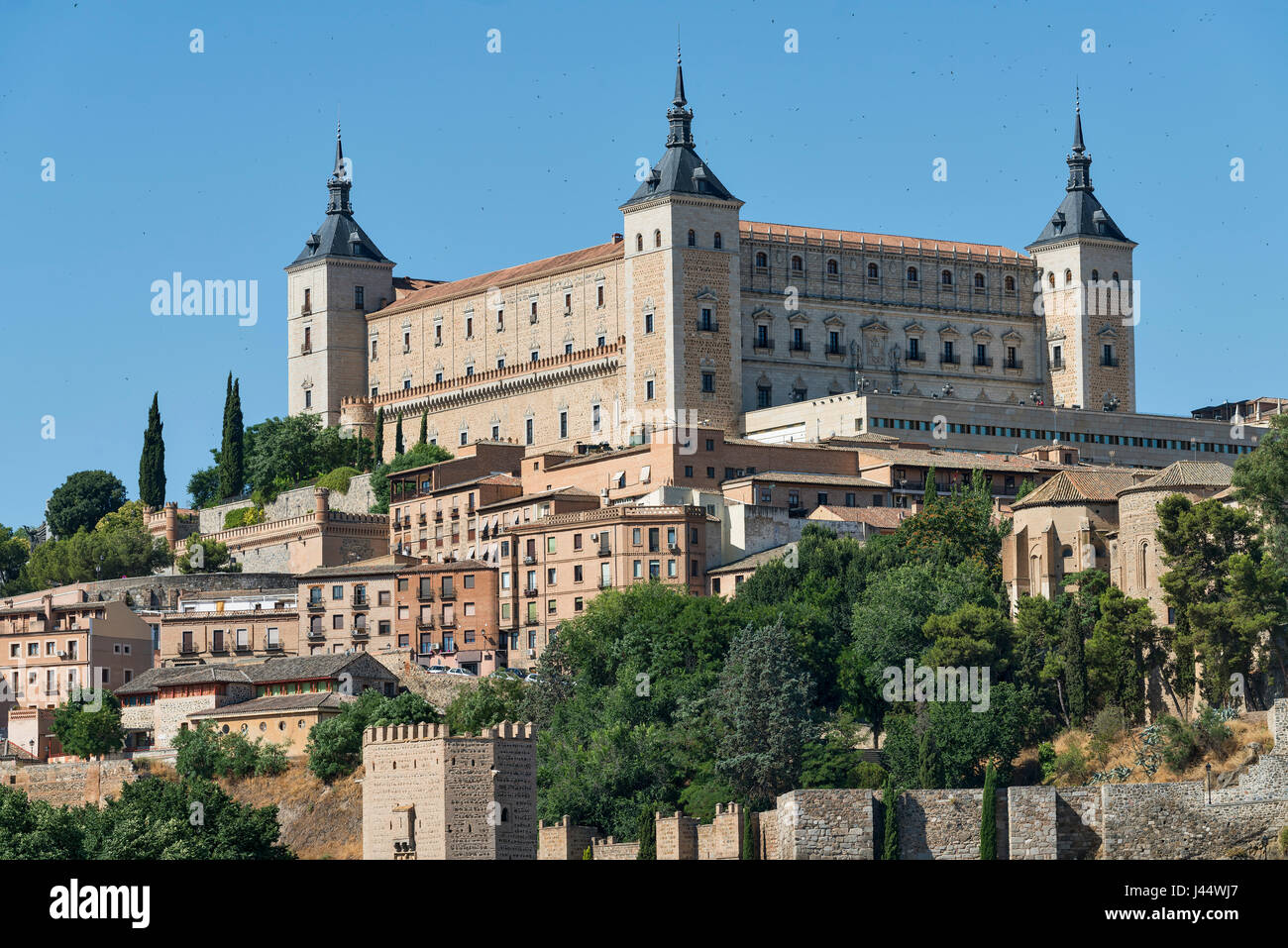 Toledo (Castilla-La Mancha, Spain): the Alcazar, historic castle Stock ...
