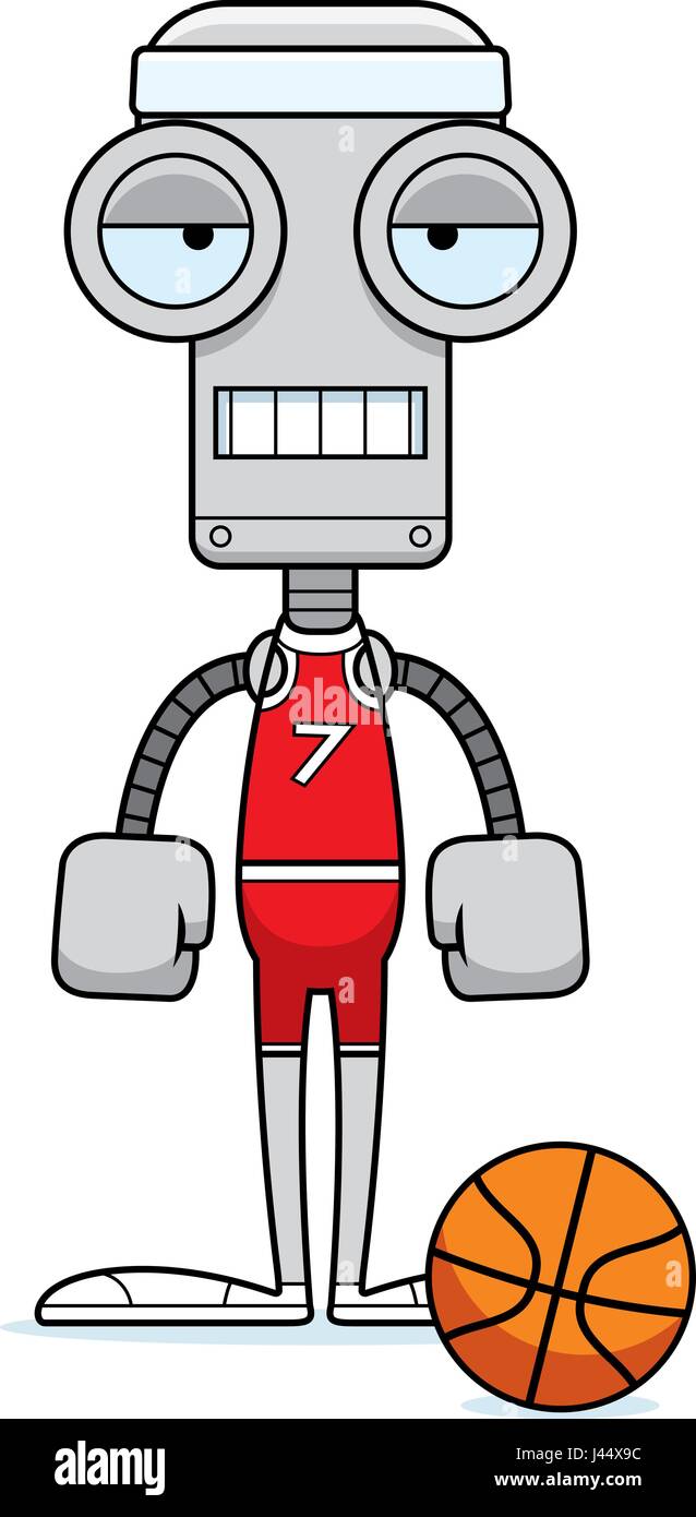 A cartoon basketball player robot looking bored Stock Vector Image ...