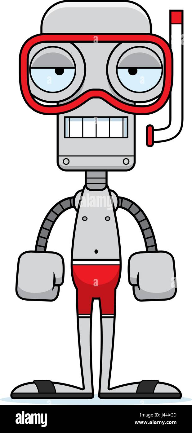 A cartoon snorkeler robot looking bored Stock Vector Image & Art - Alamy