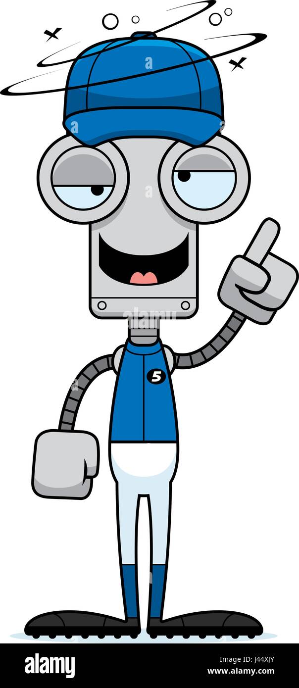 A cartoon baseball player robot looking drunk Stock Vector Image & Art ...