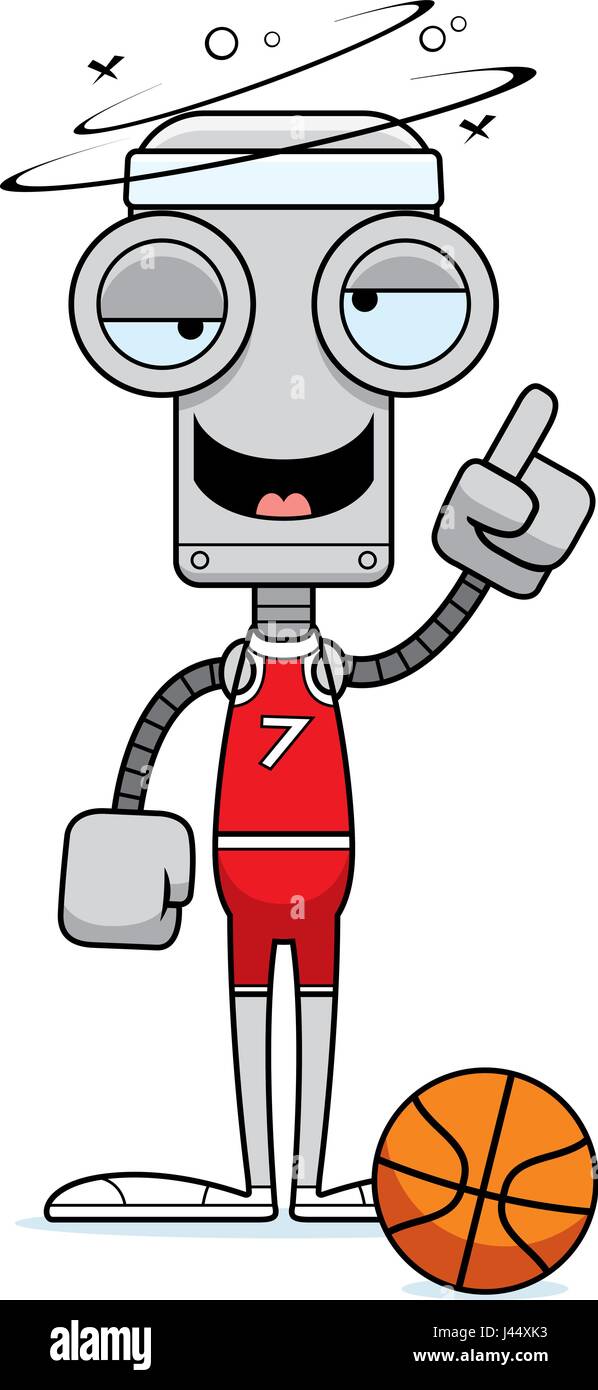 A cartoon basketball player robot looking drunk Stock Vector Image ...