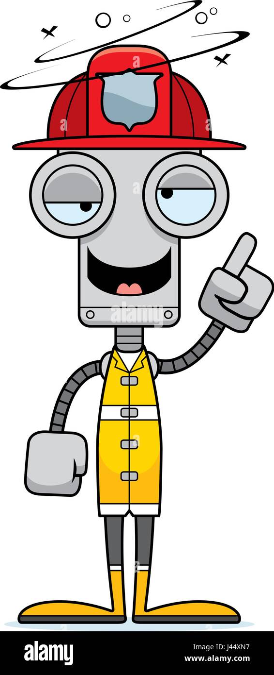 A cartoon firefighter robot looking drunk Stock Vector Image & Art - Alamy