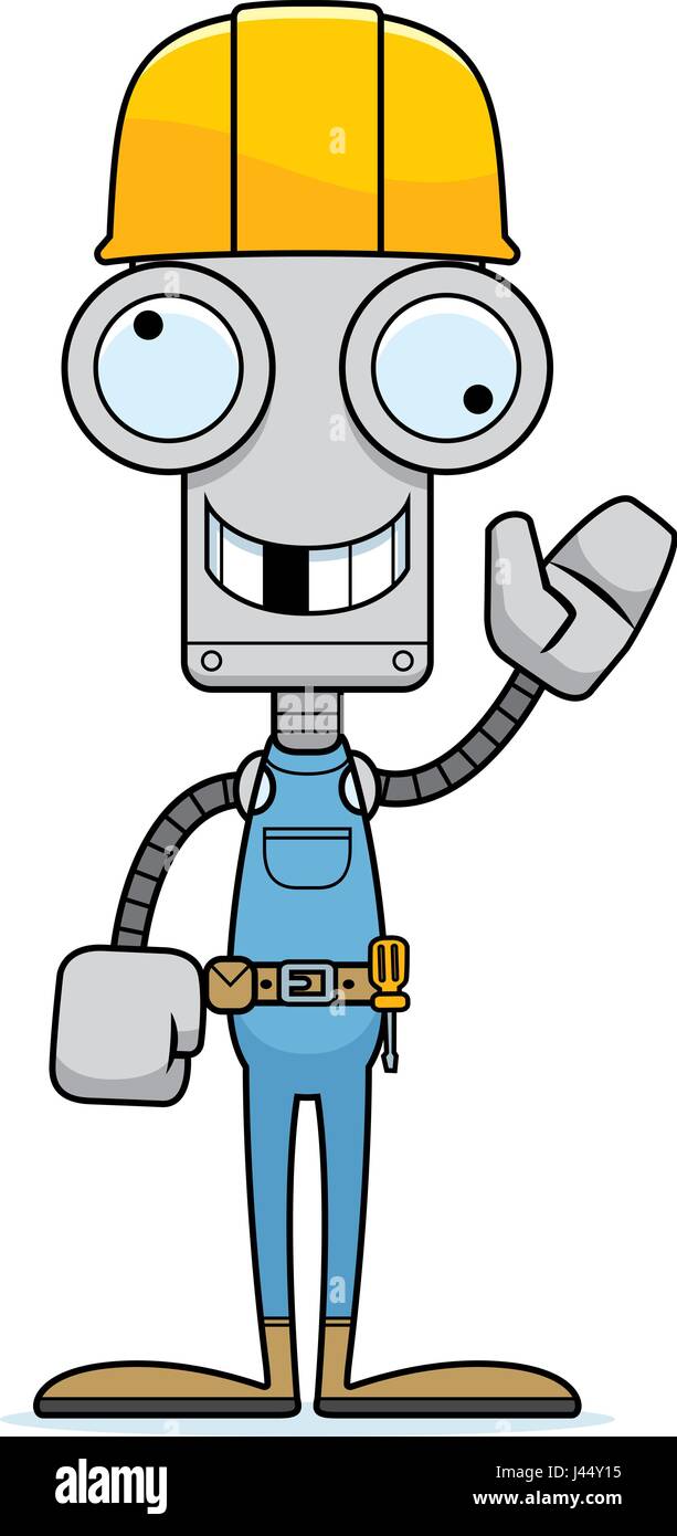 A cartoon construction worker robot looking silly Stock Vector Image ...