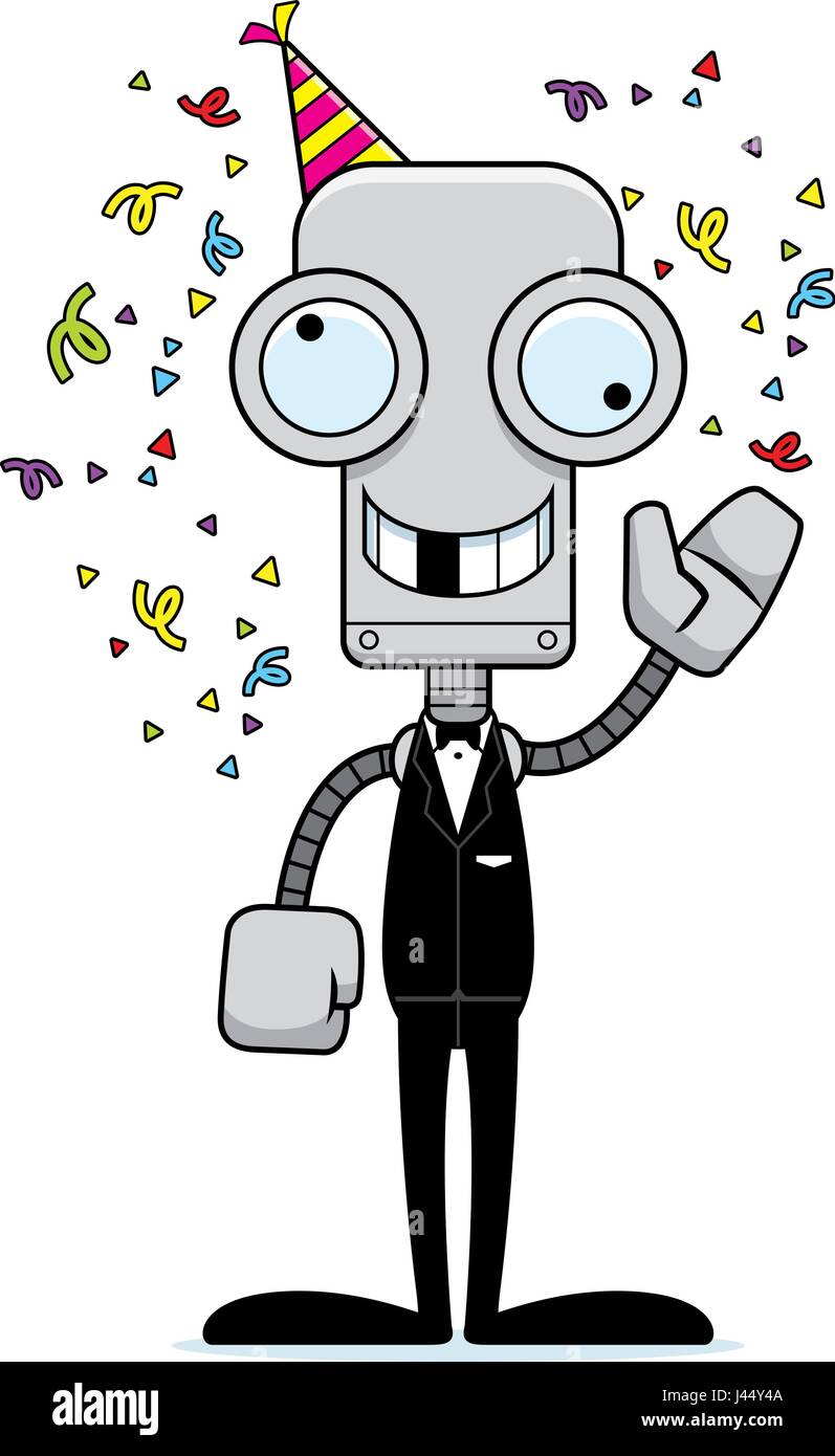 A cartoon party robot looking silly Stock Vector Image & Art - Alamy
