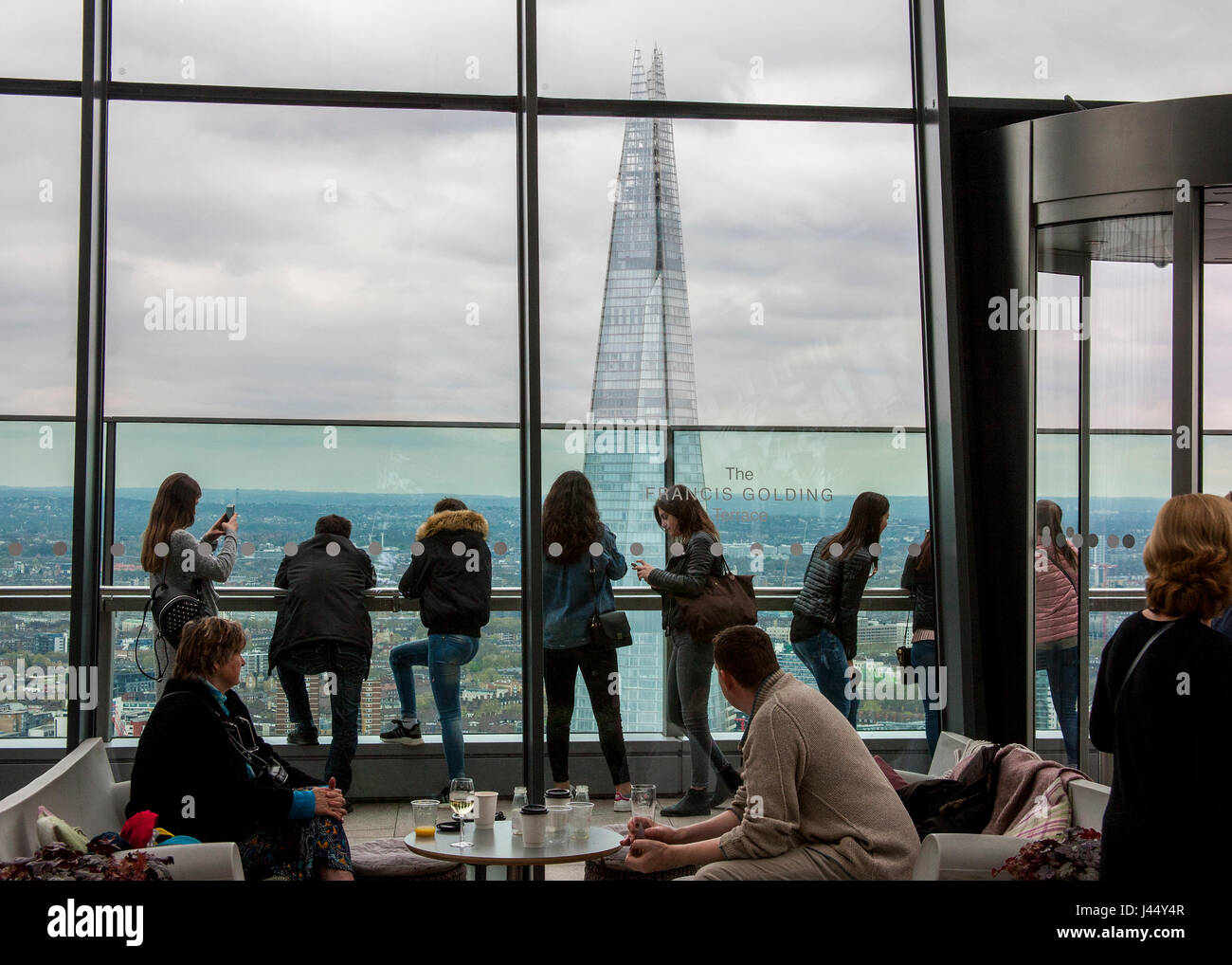 restaurant view of the London Shard Stock Photo - Alamy