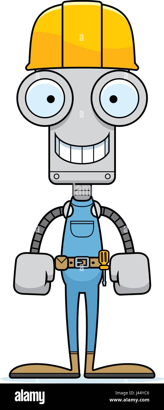 A cartoon construction worker robot smiling Stock Vector Image & Art ...