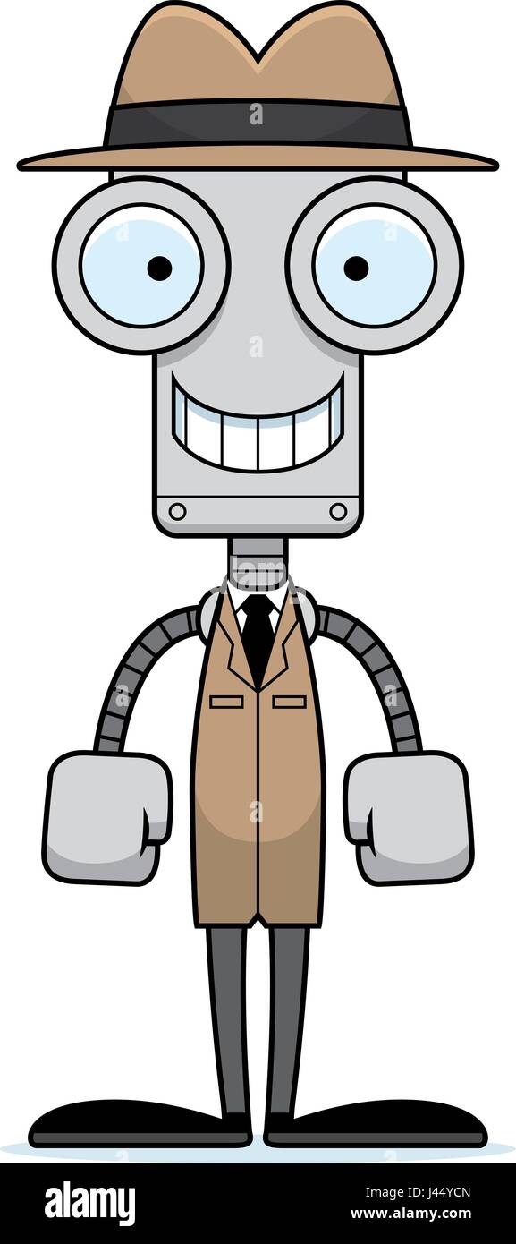 A cartoon detective robot smiling Stock Vector Image & Art - Alamy