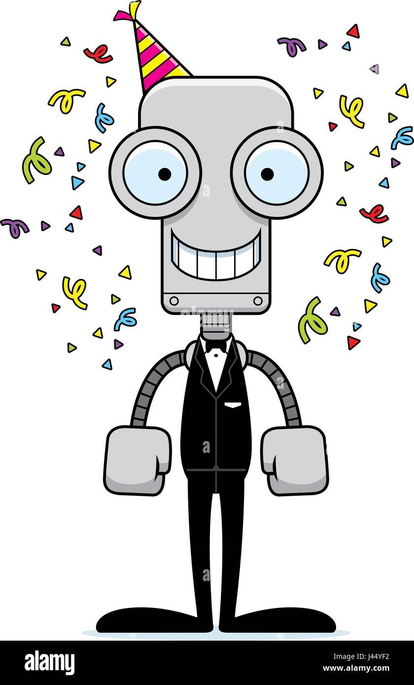 A cartoon party robot smiling Stock Vector Image & Art - Alamy