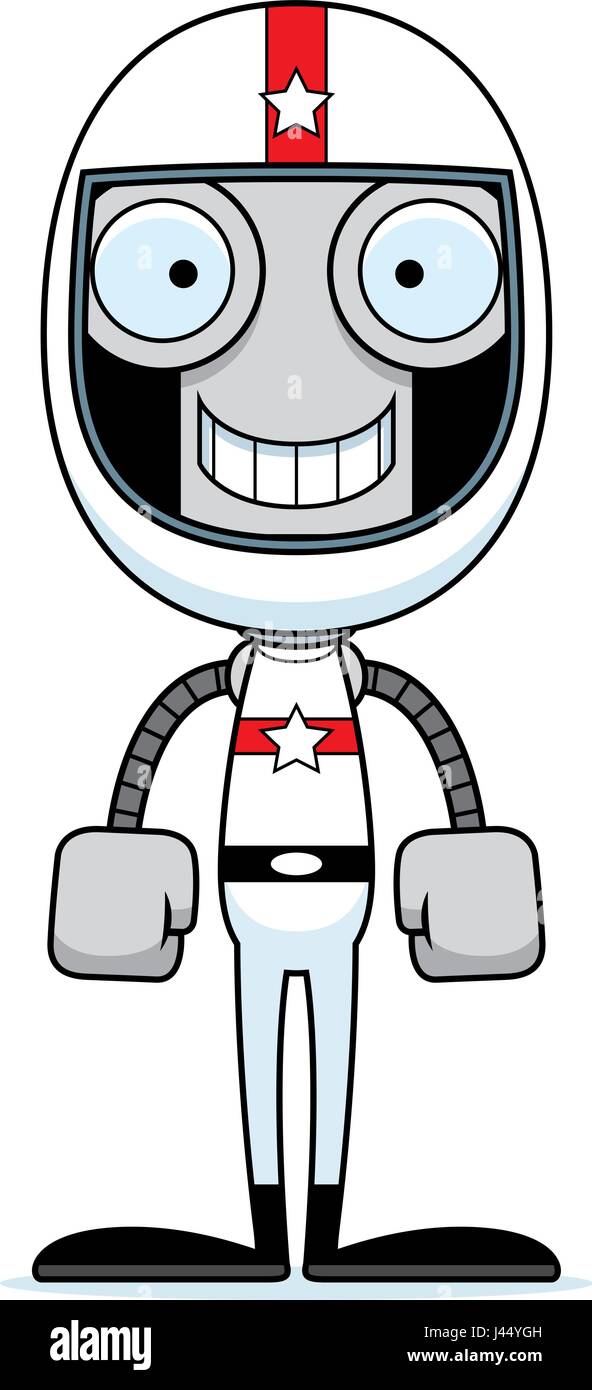 A cartoon race car driver robot smiling Stock Vector Image & Art - Alamy