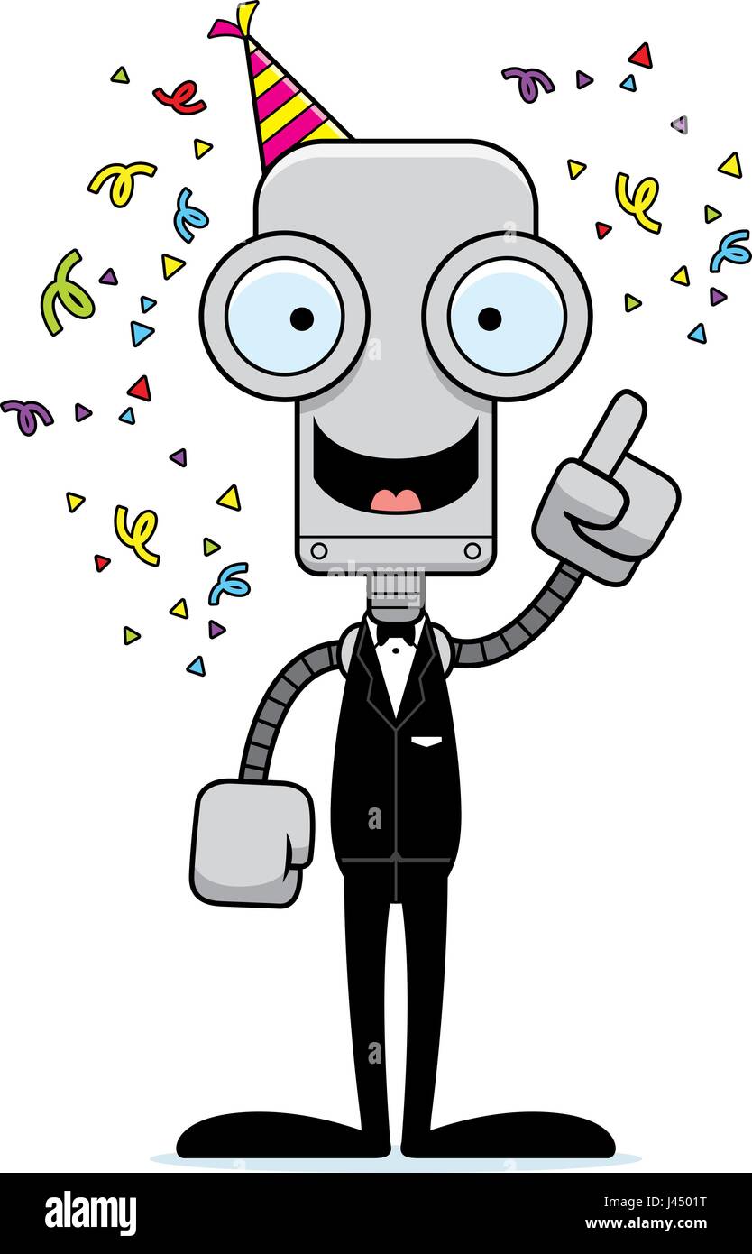 A cartoon party robot with an idea Stock Vector Image & Art - Alamy