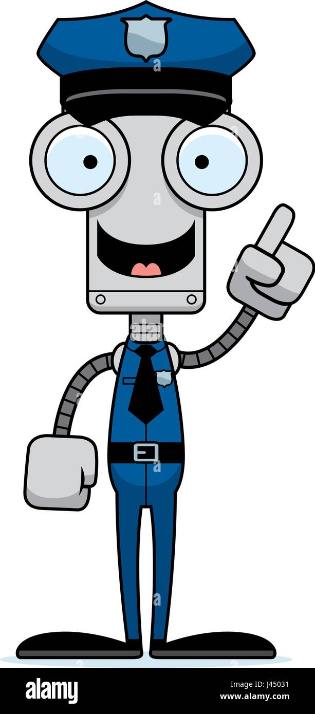 A cartoon police officer robot with an idea Stock Vector Image & Art ...