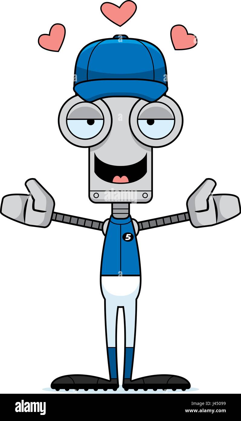 A cartoon baseball player robot ready to give a hug Stock Vector Image ...