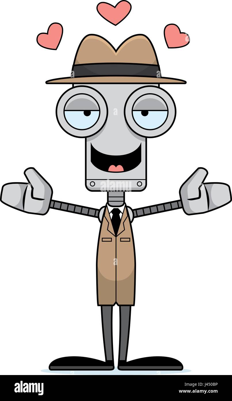 A cartoon detective robot ready to give a hug Stock Vector Image & Art ...