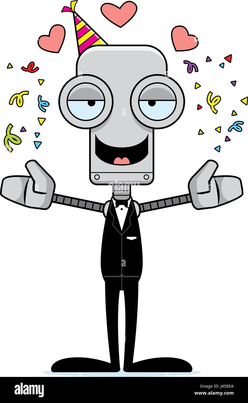 A cartoon party robot ready to give a hug Stock Vector Image & Art - Alamy