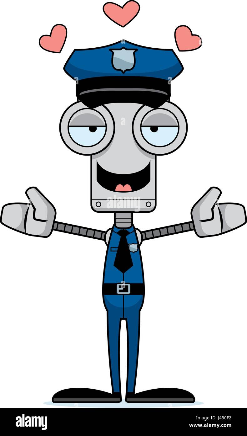 A cartoon police officer robot ready to give a hug Stock Vector Image ...