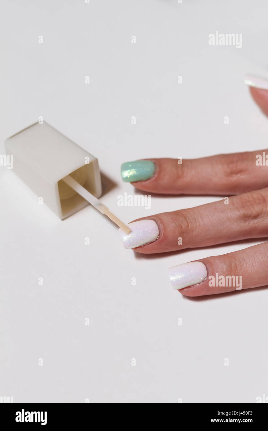 On female nails apply hi-res stock photography and images - Alamy