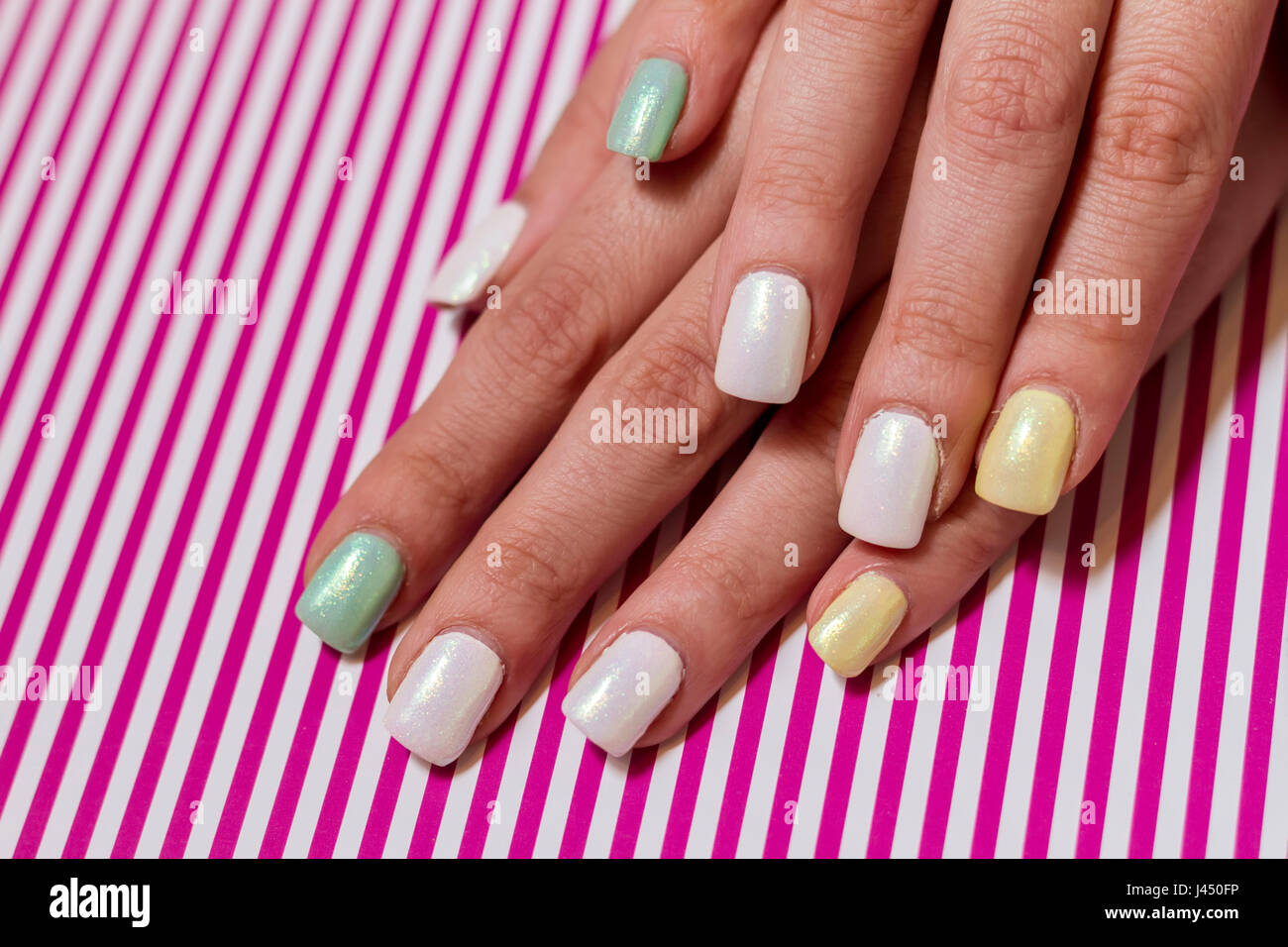 Manicure - Beauty treatment photo of nice manicured fingernails. Soft ...