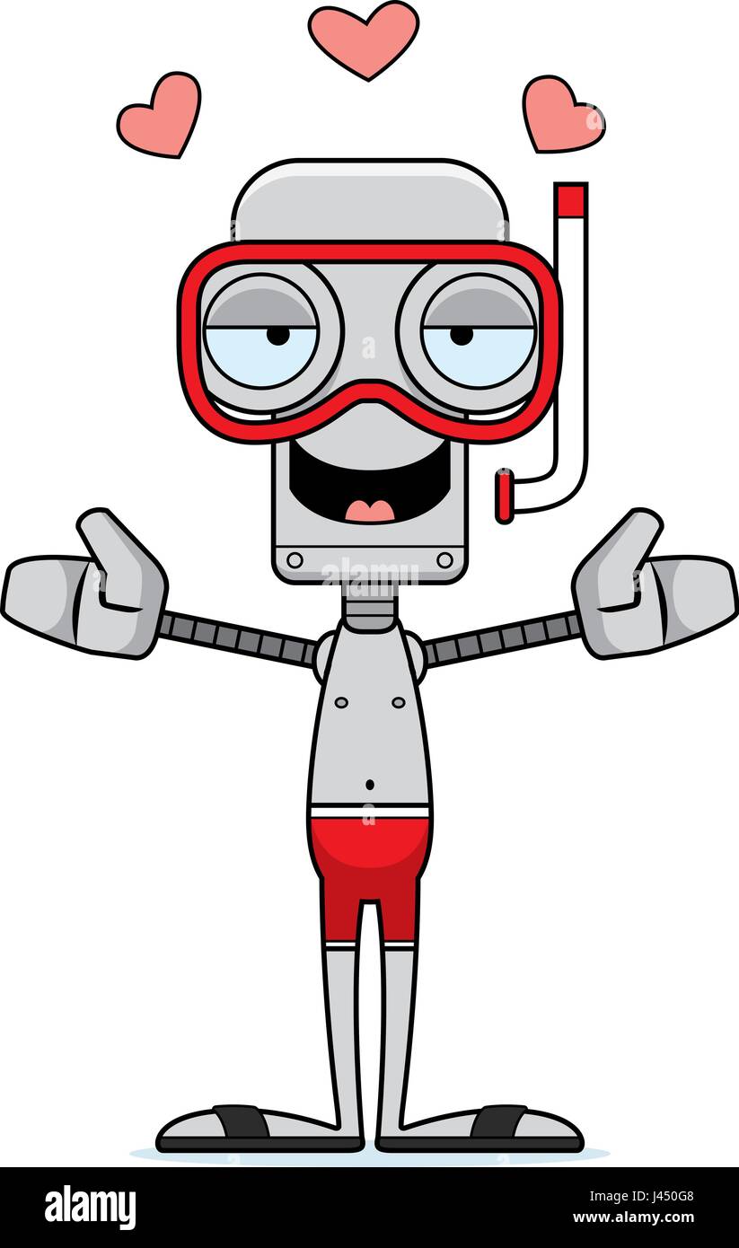 A cartoon snorkeler robot ready to give a hug Stock Vector Image & Art ...