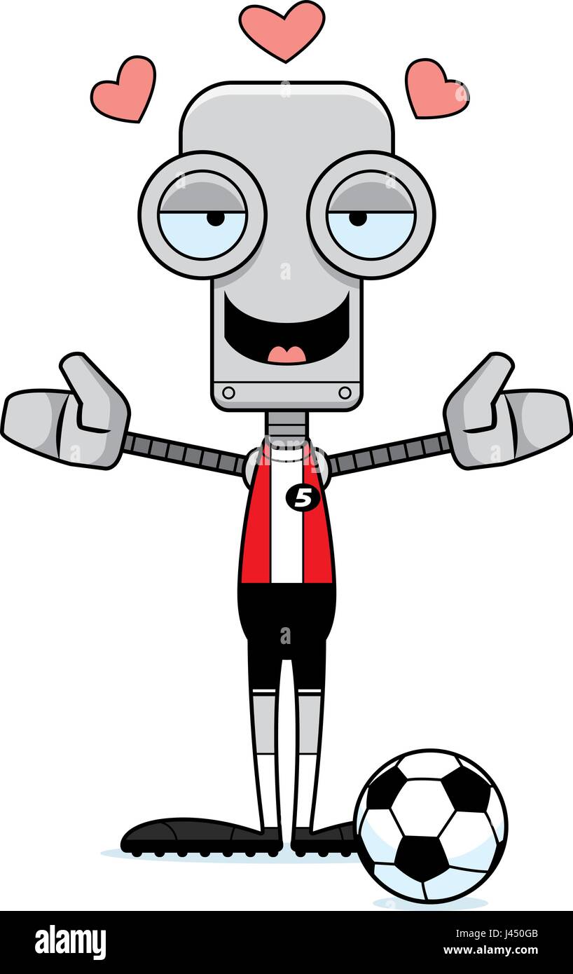A cartoon soccer player robot ready to give a hug Stock Vector Image ...