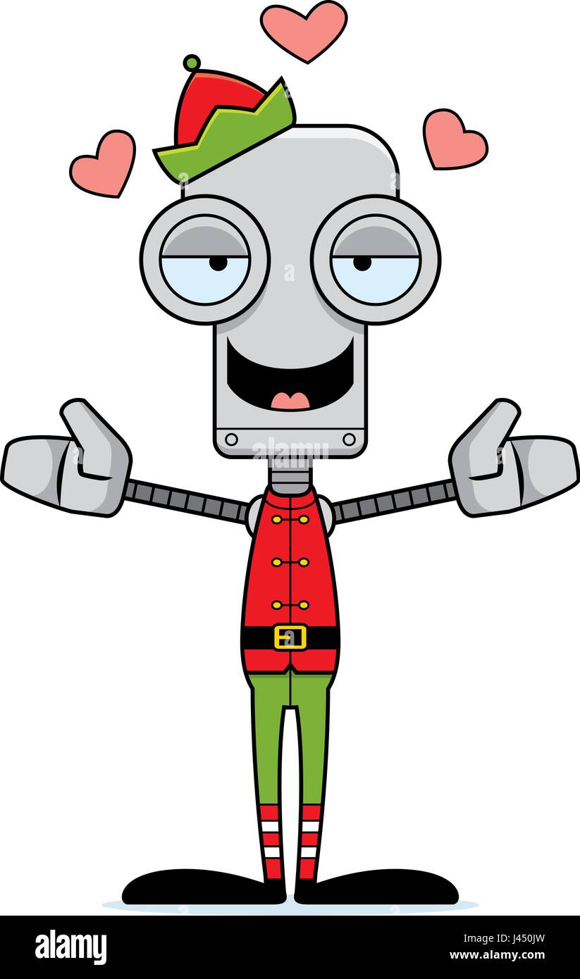 A cartoon Xmas elf robot ready to give a hug Stock Vector Image & Art ...