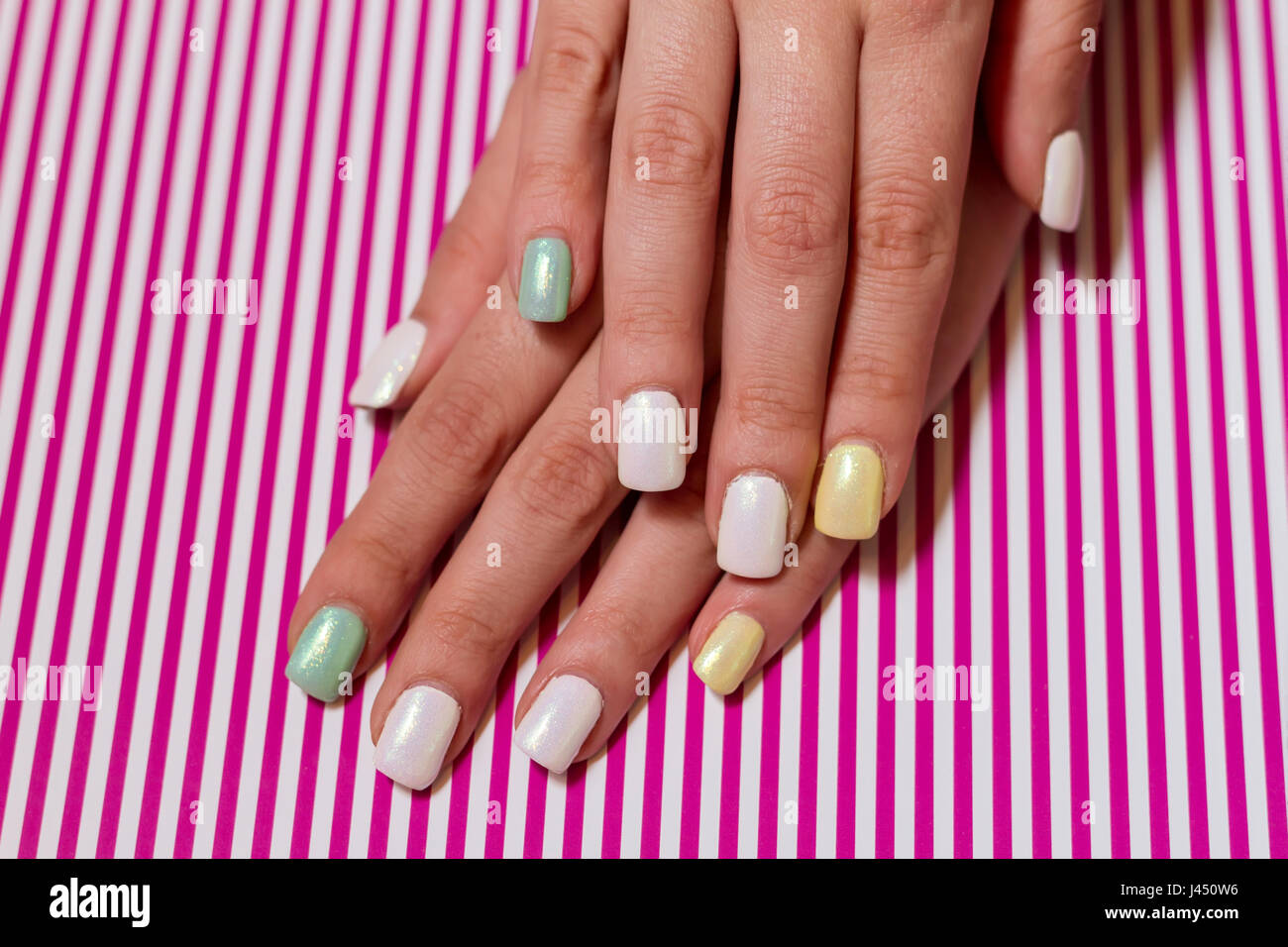 Manicure - Beauty treatment photo of nice manicured fingernails. Soft ...