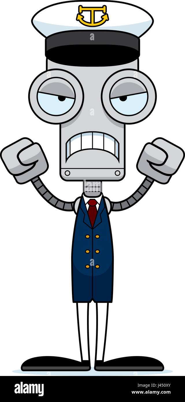 A cartoon boat captain robot looking angry Stock Vector Image & Art - Alamy