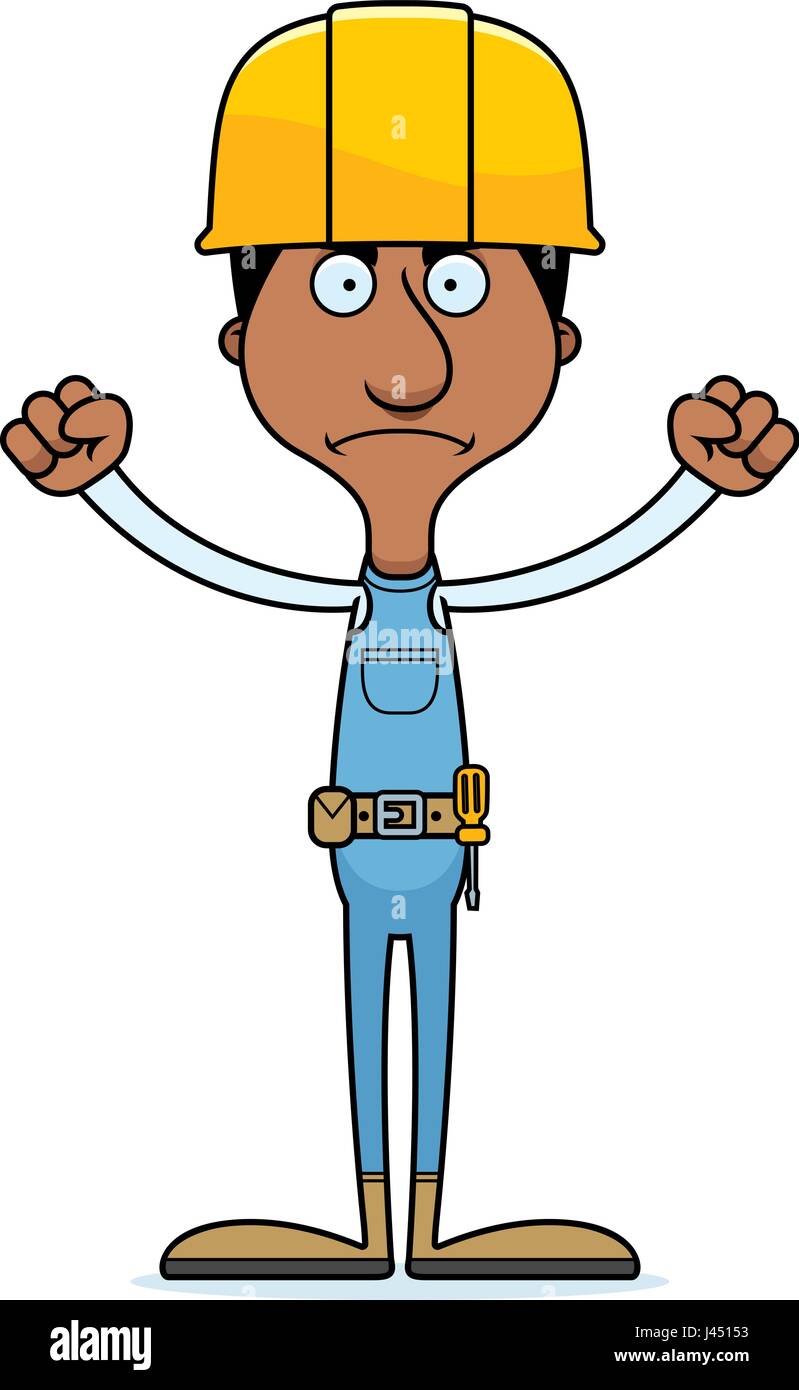 A cartoon construction worker man looking angry Stock Vector Image ...