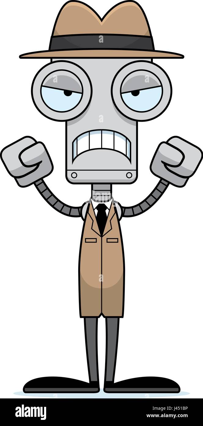 A cartoon detective robot looking angry Stock Vector Image & Art - Alamy