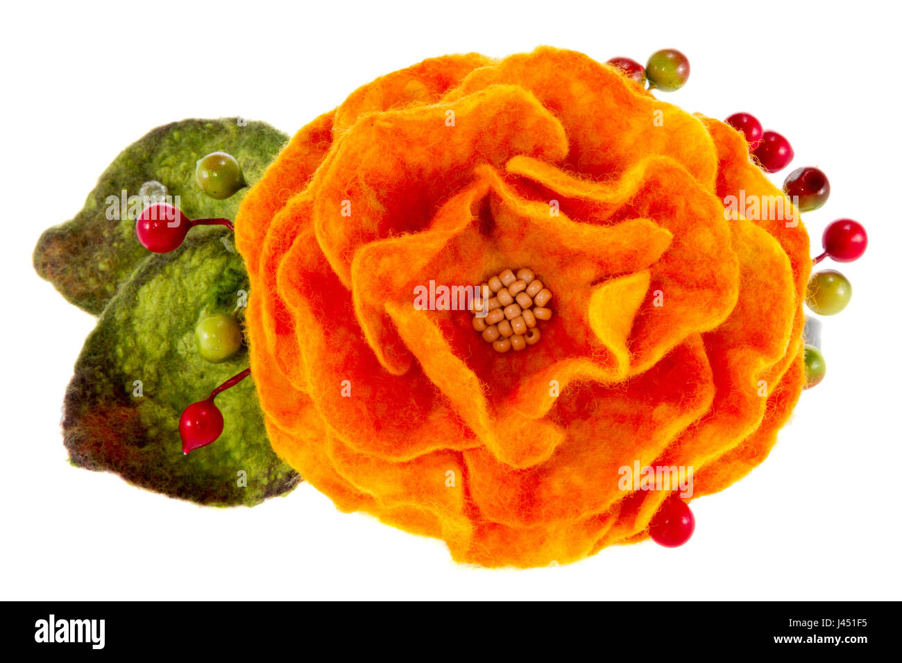 a orange rose flower image made from woolw Stock Photo - Alamy