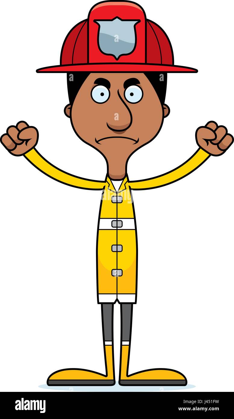 A cartoon firefighter man looking angry Stock Vector Image & Art - Alamy